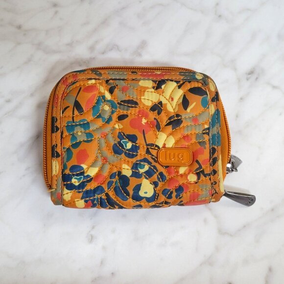 lug | Bags | Lug Splits Rfid Wallet In Orange Flower | Poshmark